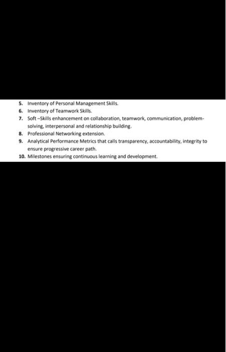 Solved 5. Inventory of Personal Management Skills. 6. | Chegg.com