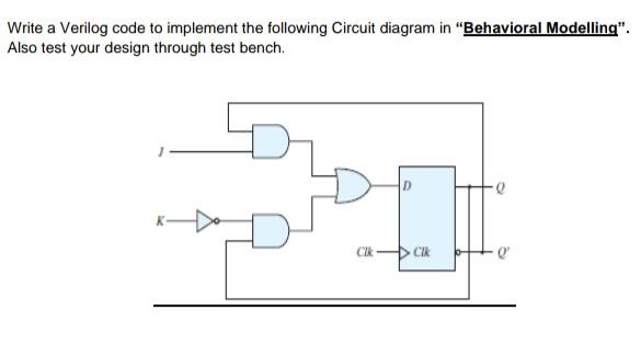 Solved Write a Verilog code to implement the following | Chegg.com