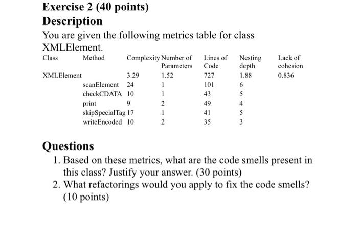 Solved Exercise 2 (40 points) Description You are given the | Chegg.com