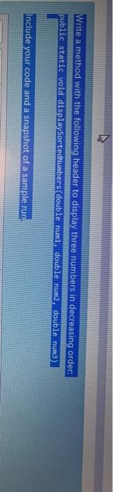 Solved Write a method with the following header to display | Chegg.com