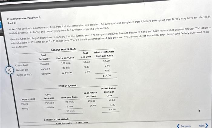 Solved Comprehensive Problem 5 Part B: Note: This section is | Chegg.com