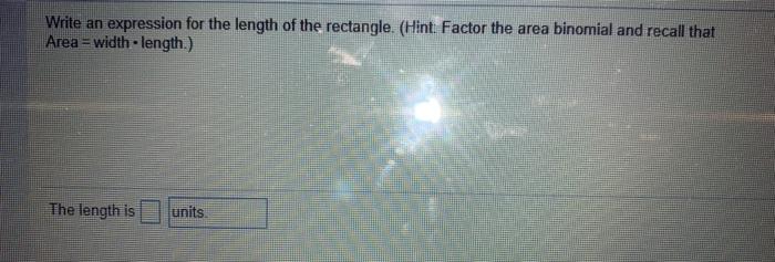 Solved Write an expression for the length of the rectangle. | Chegg.com