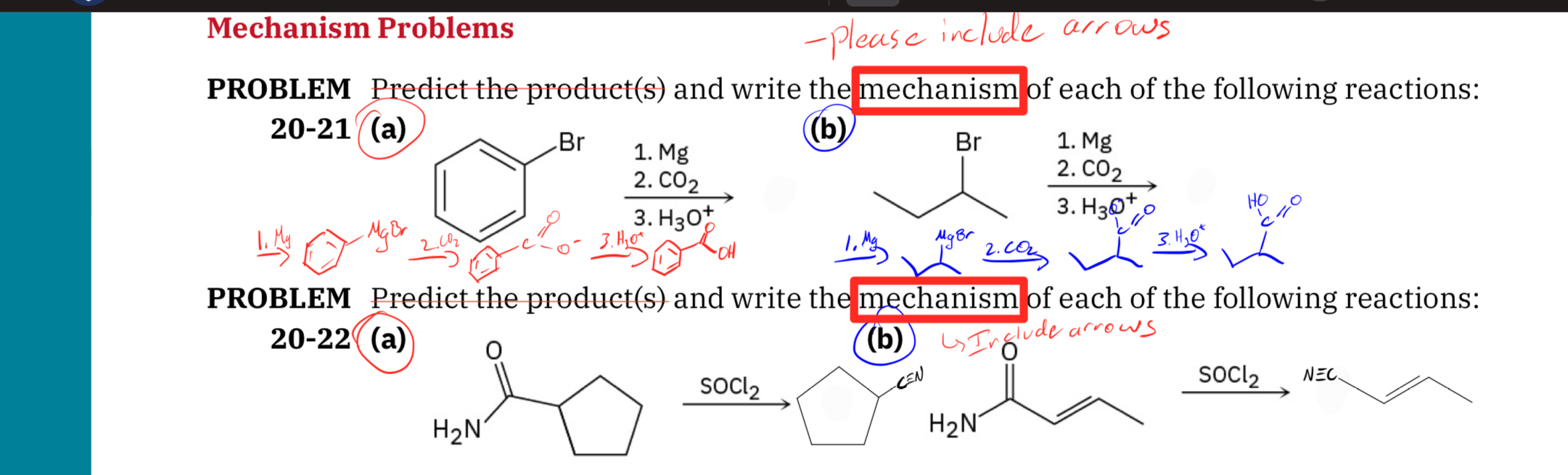 Solved Mechanism Problems-please include arrowsPROBLEM 20-21 | Chegg.com