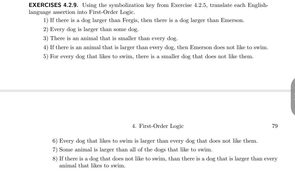 Solved EXERCISES 4.2.9. Using the symbolization key from | Chegg.com