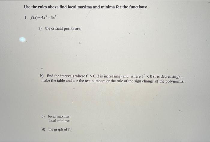 Solved Definition: A critical number of a function f is a | Chegg.com