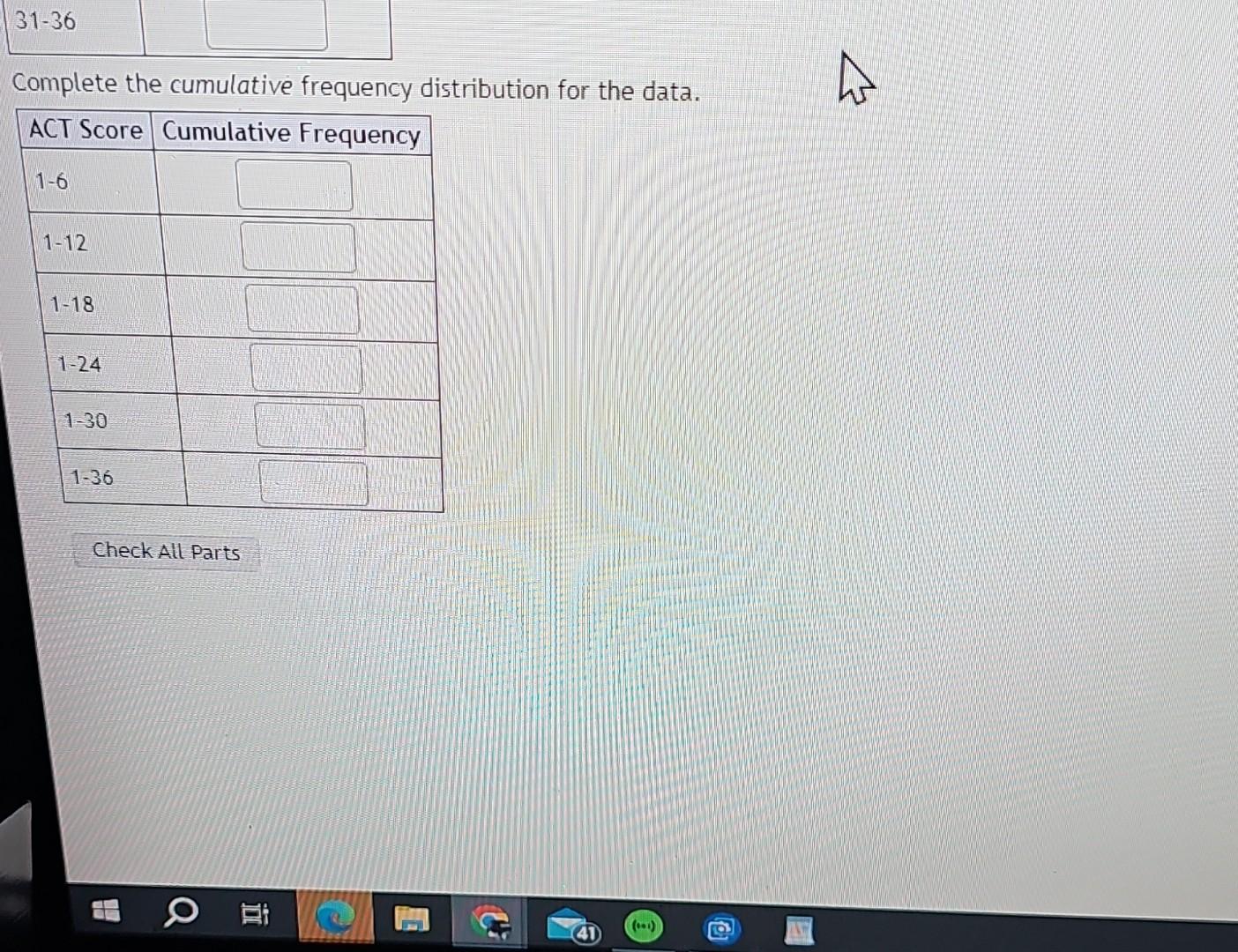 Solved The following data are the ACT scores of all students | Chegg.com