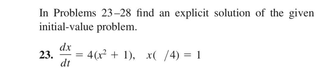 Solved In Problems 23-28 ﻿find an explicit solution of the | Chegg.com
