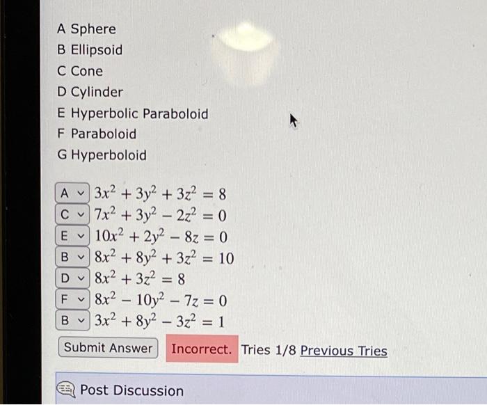Solved 3x2+3y2+3z2=8 7x2+3y2−2z2=0 10x2+2y2−8z=0 | Chegg.com