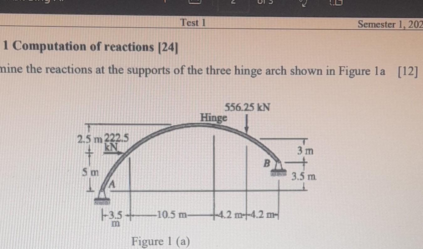 Solved aine the reactions at the supports of the three hinge | Chegg.com