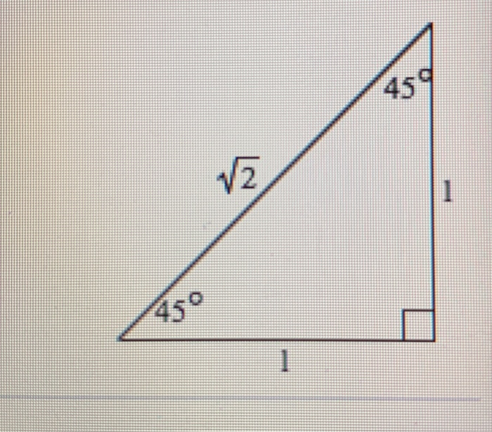 Solved use the triangle shown to the right to evaluate the | Chegg.com