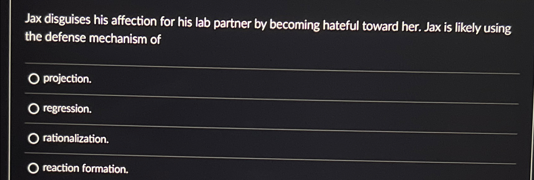 Solved Jax disguises his affection for his lab partner by | Chegg.com