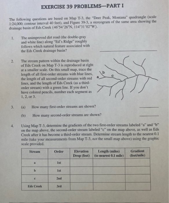 Solved EXERCISE 39 PROBLEMS—PART I The following questions | Chegg.com