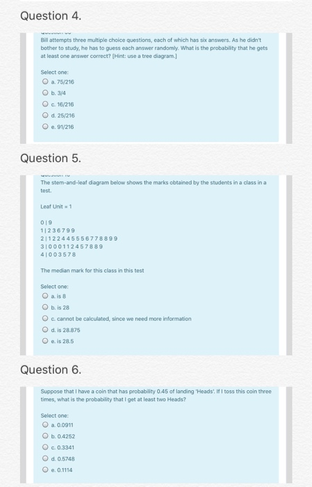 Solved Question 4 Bill attempts three multiple choice | Chegg.com