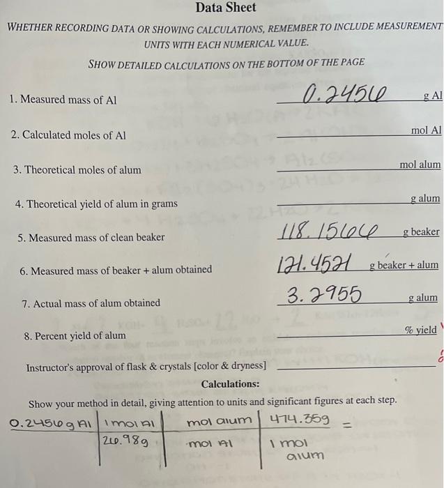 Solved WHETHER RECORDING DATA OR SHOWING CALCULATIONS, | Chegg.com