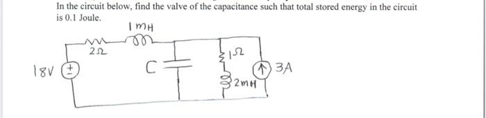 Solved In the circuit below, find the valve of the | Chegg.com