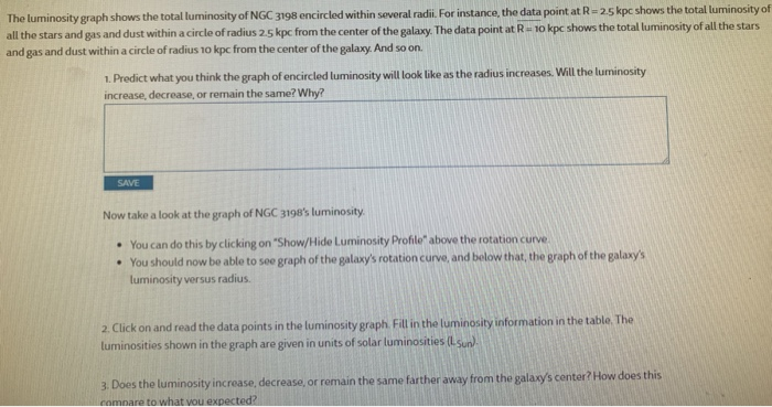 Solved The luminosity graph shows the total luminosity of | Chegg.com