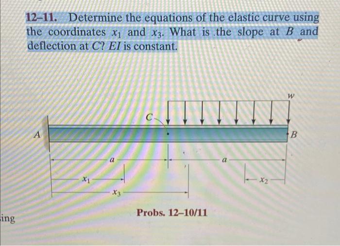 Solved Ing 12 11 Determine The Equations Of The Elastic