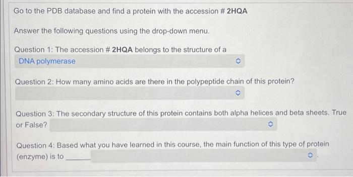 Solved Go to the PDB database and find a protein with the | Chegg.com