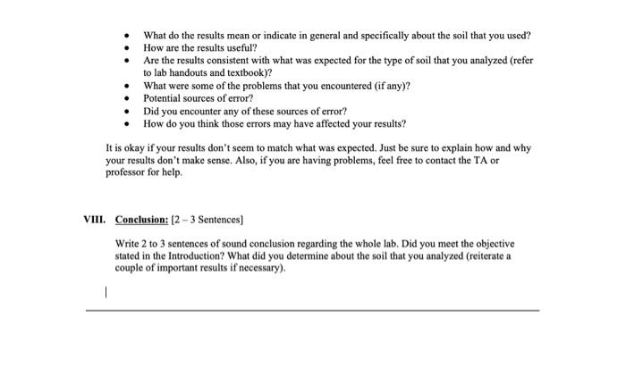 Solved IV. Data: Include a table showing all of the data | Chegg.com