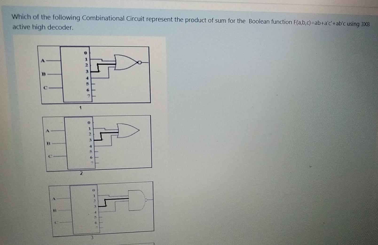 Solved Which of the following Combinational Circuit | Chegg.com