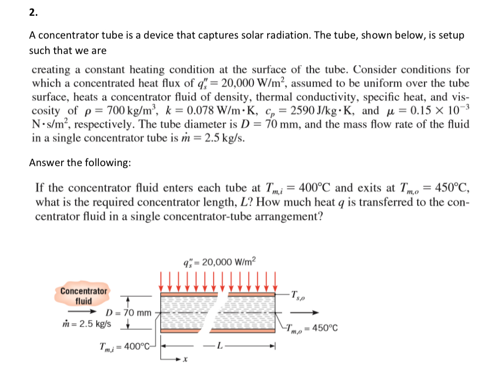 Solved A concentrator tube is a device that captures solar | Chegg.com