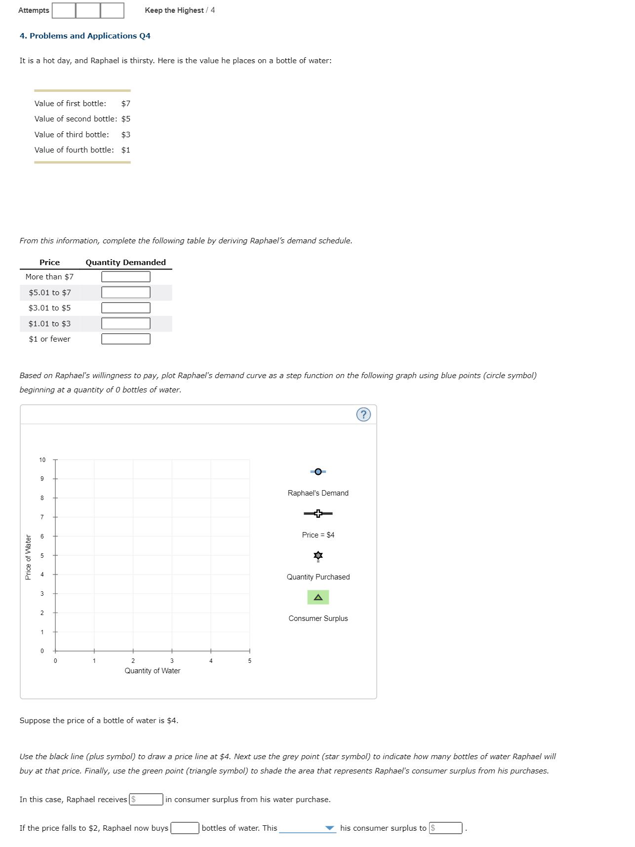 Solved AttemptsKeep the Highest / 4Problems and Applications | Chegg.com