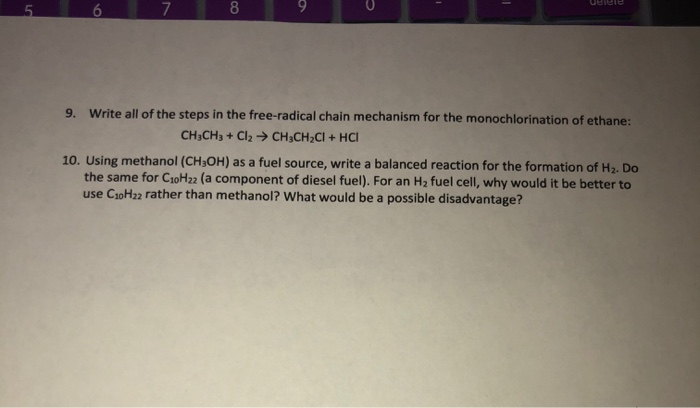 Solved uelle 9. Write all of the steps in the free-radical | Chegg.com