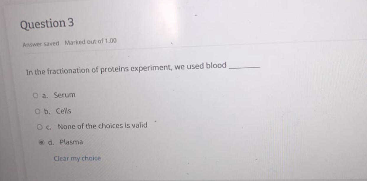 Solved Question 3Answer saved Marked out of 1.00In the | Chegg.com