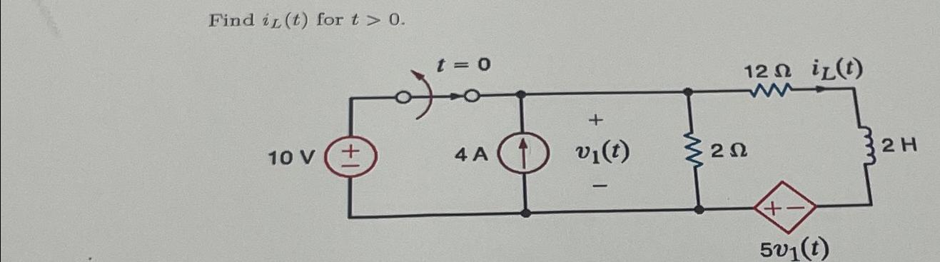 Solved Find iL(t) ﻿for t>0. | Chegg.com
