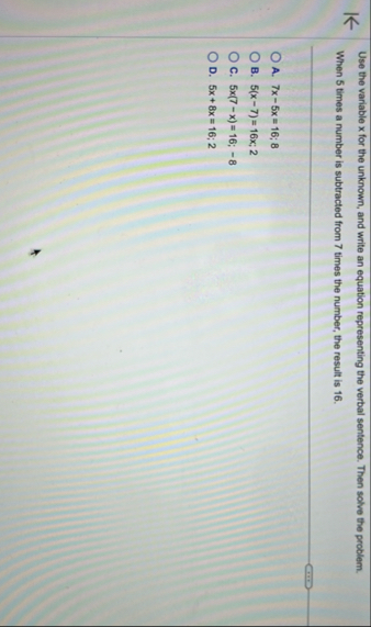 Solved Use the variable x for the unknown, and write an | Chegg.com