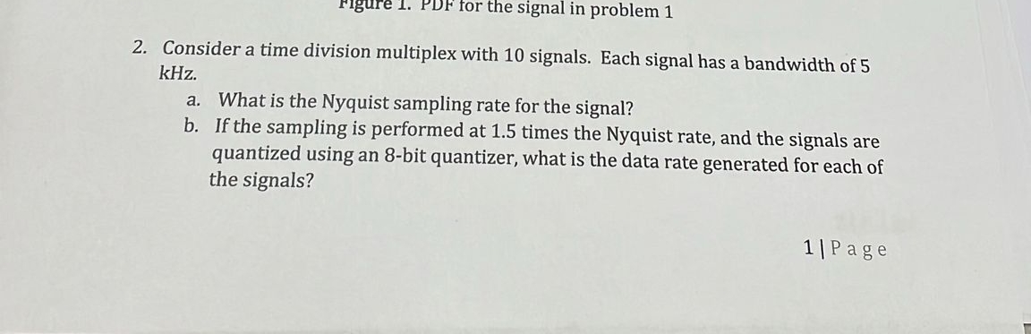 Solved Consider a time division multiplex with 10 ﻿signals. | Chegg.com