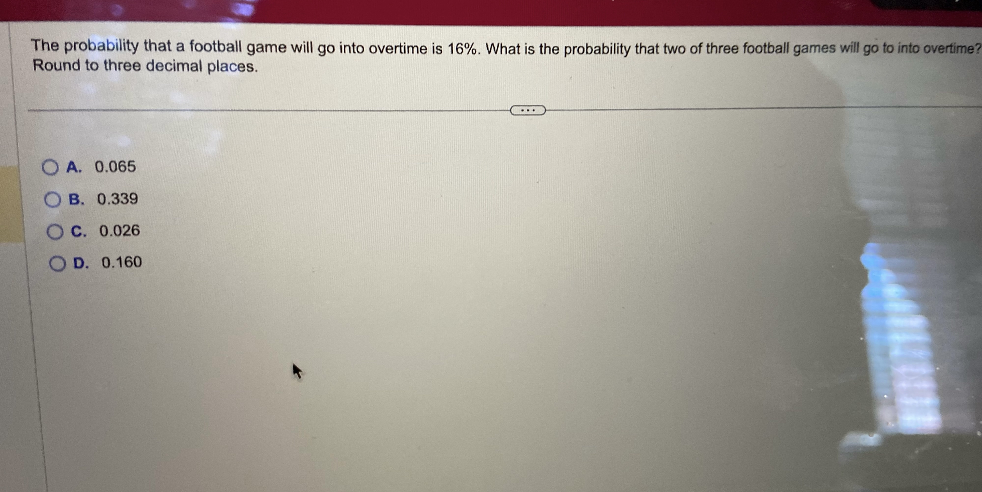 The probability that a football game will go into | Chegg.com