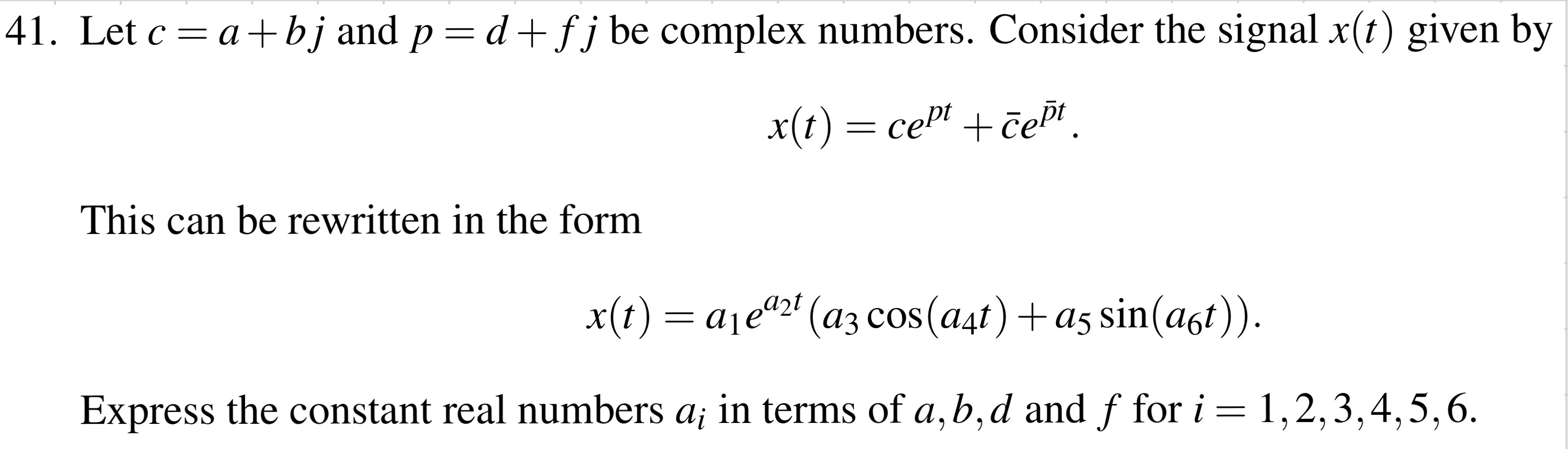 Let c=a+bj ﻿and p=d+fj ﻿be complex numbers. Consider | Chegg.com