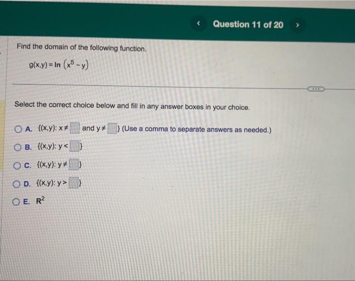 Solved Find the domain of the following function. | Chegg.com