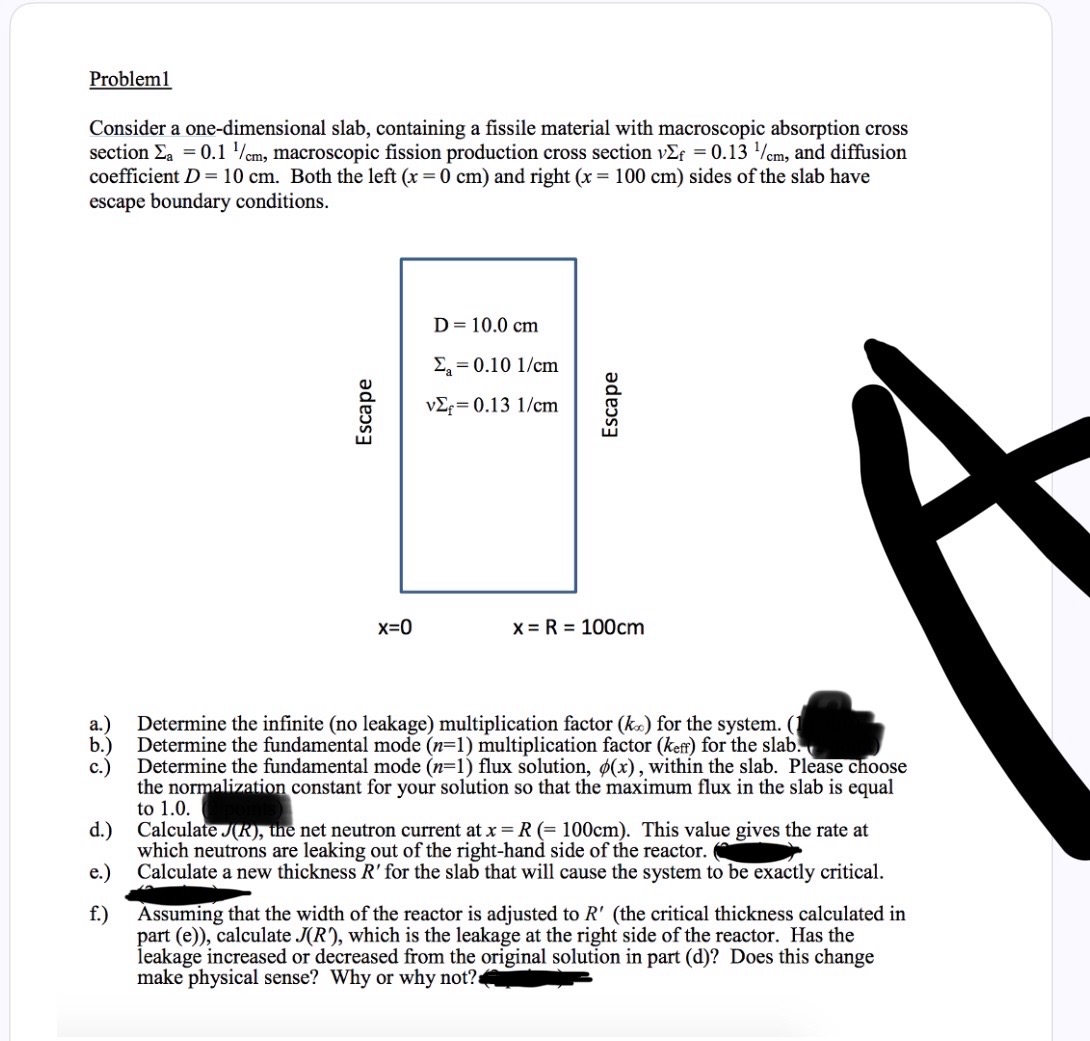 Solved Problem1Consider a one-dimensional slab, containing a | Chegg.com