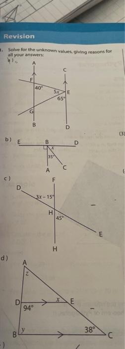 Solved Solve for the unknown values, giving reasons for all | Chegg.com