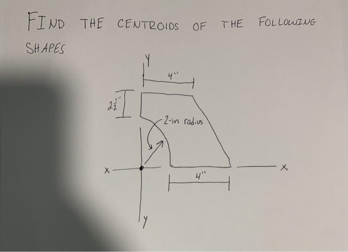 Solved FIND THE CENTROIDS OF THE FOLLOWING SHAPES 22 -2-in | Chegg.com