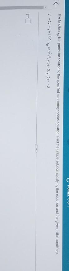 Solved The function yp is a particular solution to the | Chegg.com