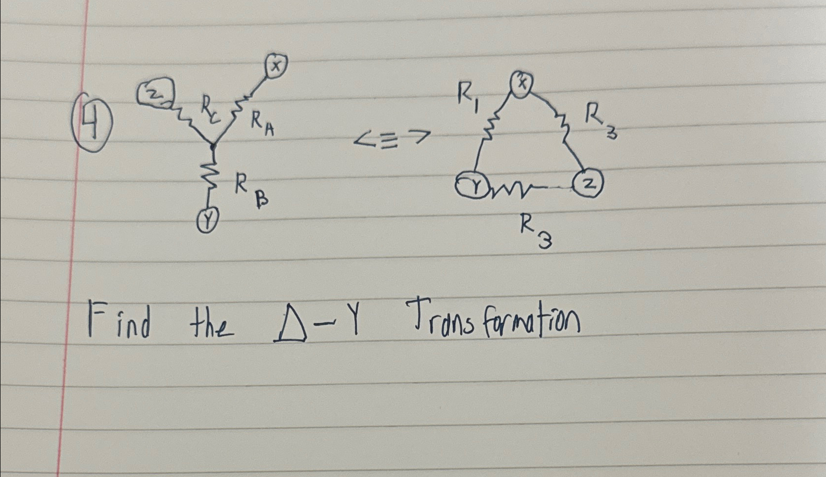 Solved (4)Find the Δ-Y ﻿Transformation | Chegg.com