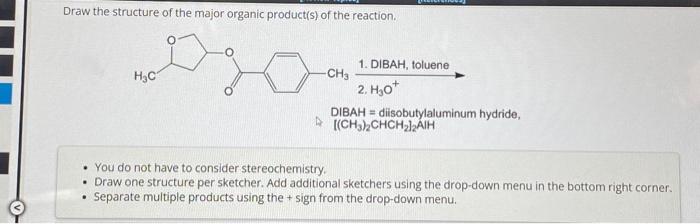 Solved Draw the structure of the major organic product(s) of | Chegg.com