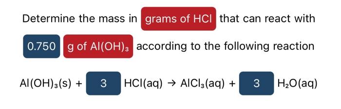 Solved Determine the mass in that can react with according | Chegg.com