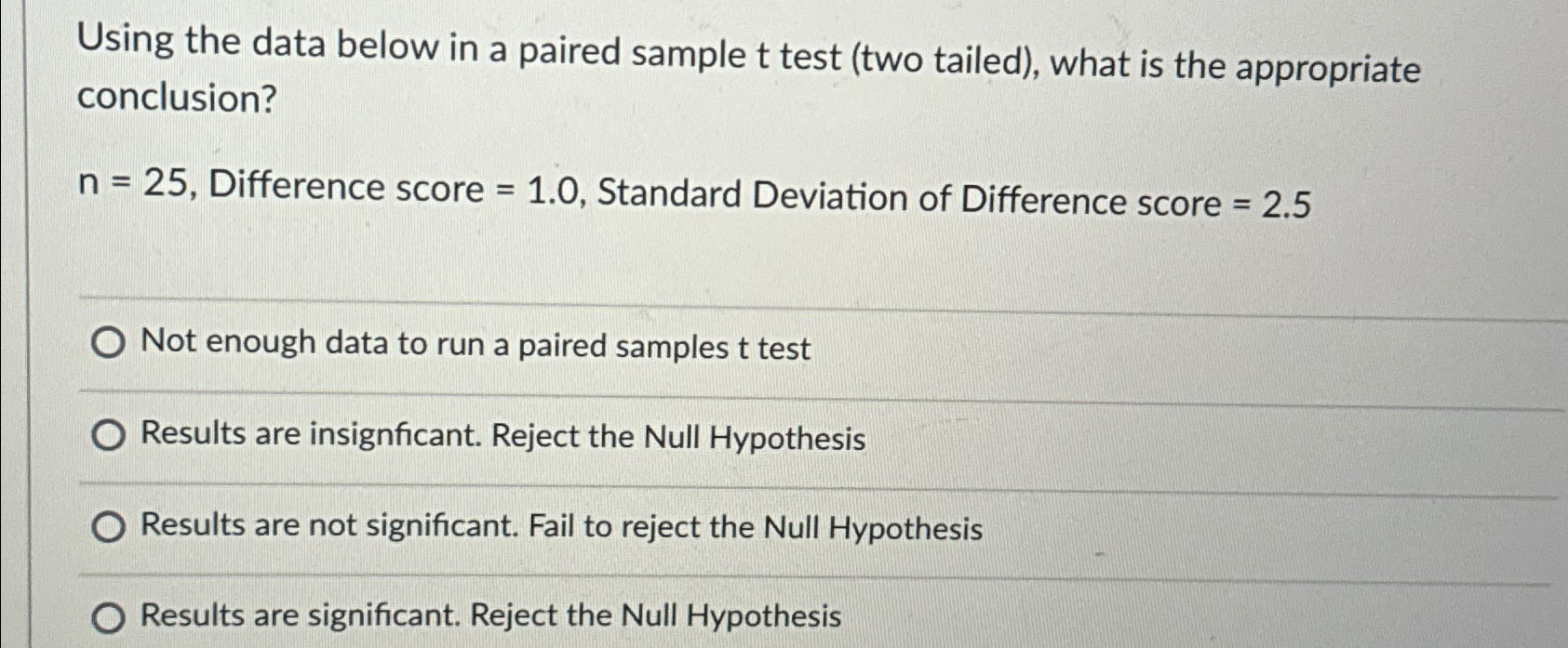 Solved Using the data below in a paired sample t ﻿test (two | Chegg.com