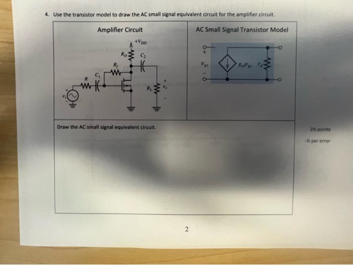 Solved 4. Use the transistor model to draw the AC small | Chegg.com