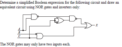 Solved Determine a simplified Boolean expression for the | Chegg.com