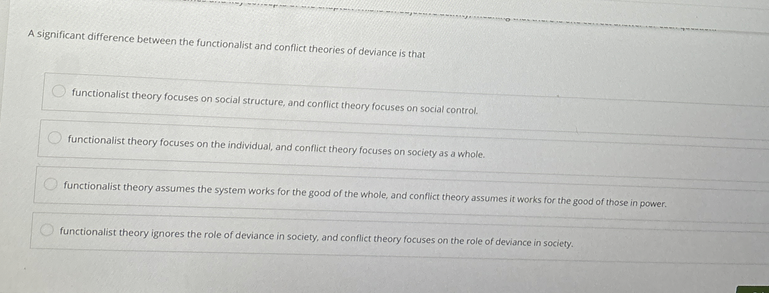Solved A significant difference between the functionalist | Chegg.com