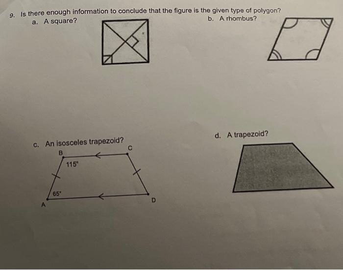 Solved 9. Is there enough information to conclude that the | Chegg.com