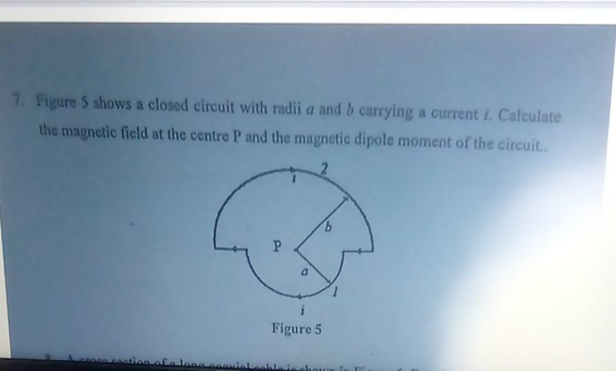 Solved Figure 5 shows a closed circuit with radii a and b | Chegg.com