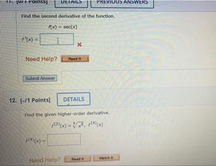 Solved Find the second derivative of the function. | Chegg.com