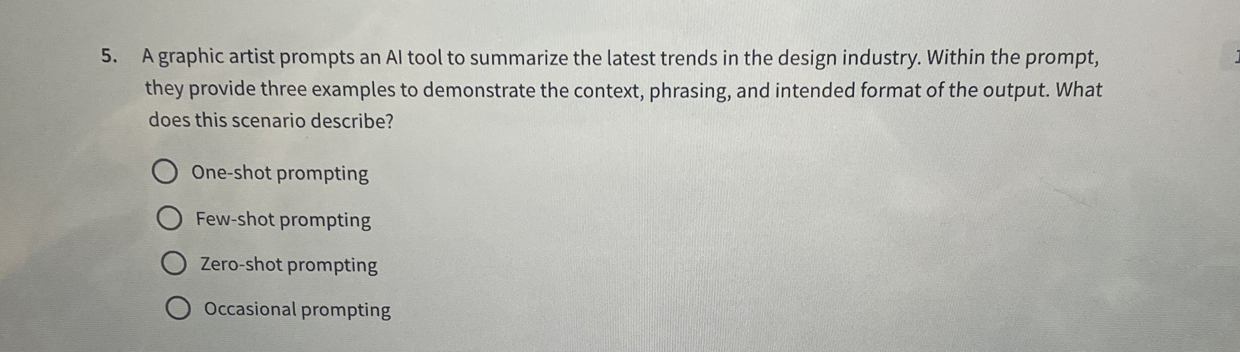 Solved A graphic artist prompts an Al tool to summarize the | Chegg.com