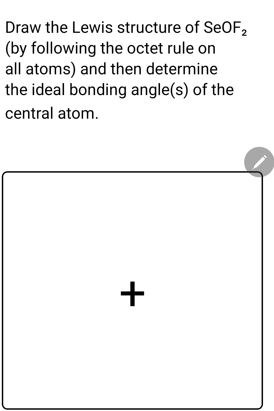 Solved Draw the Lewis structure of SeOF2 (by following the | Chegg.com